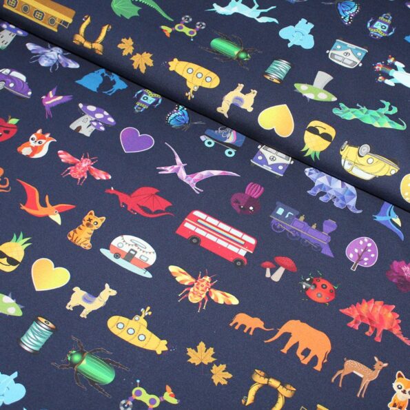 Science Jersey Fabric - Eureka! - Sold by the half metre