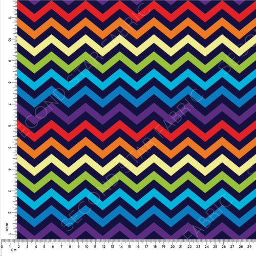 Rainbow Chevrons – by the 0.5m – Second Star Fabric